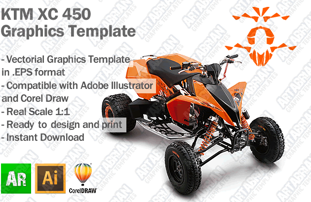 KTM XC 450 ATV Quad Graphics Template - Artabrian™ - MX ATV Templates